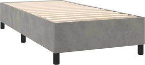 Rám postele s boxspringem světle šedá 90 x 190 cm samet 3121090