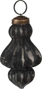 Granitová antik skleněná vánoční ozdoba stromek Noirre - Ø 5*8 cm
