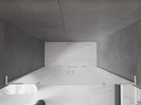Mexen Velar L Duo, posuvné sprchové dveře do otvoru 170 cm, 8mm sklo námraza, broušená ocel, 871-170-003-32-97