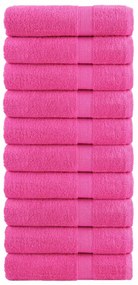 Premium ručníky SOLUND 10 ks růžové 70 x 140 cm 600 g/m² 137526