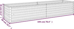 vidaXL Vyvýšený záhon 194 x 50 x 36 cm cortenová ocel [151976]