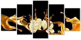Obraz růže ve zlatě Velikost (šířka x výška): 100x50 cm