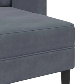 vidaXL Dvoumístná pohovka s lehátkem ve tvaru L 125 cm samet [4107072] Barva: Tmavě zelená