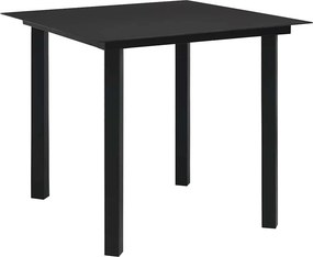 5dílný zahradní jídelní set černý sklo a ocel 3060208