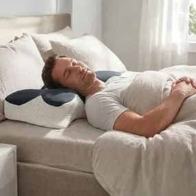POWERTON Ergonomický polštář ERGO NUVIA šedá / PU pěna / snímatelný po