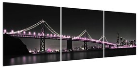 Noční obraz mostu (150x50 cm)