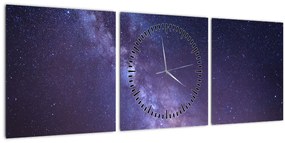 Obraz - Pohled do vesmíru (s hodinami) (90x30 cm)