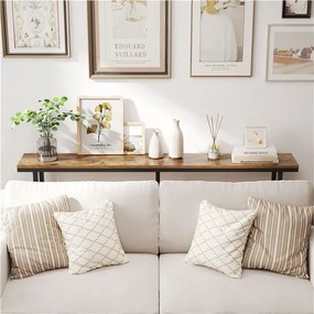 Odkládací stolek Yaheetech – rustikální hnědá, 160 cm (délka) × 20 cm (šířka) × 81 cm (výška) (256999167573)