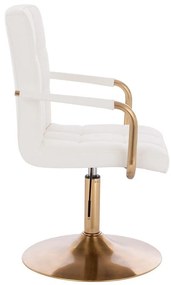 LuxuryForm Židle VERONA GOLD na zlatém talíři - bílá