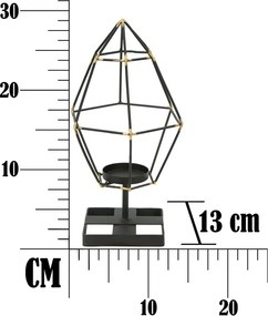Černý svícen ze železa Mauro Ferretti Piramid