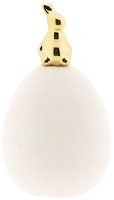 Dekorační vejce se zlatým králíkem - Ø 10*13 cm