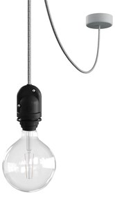 creative cables EIVA závěsná lampa do exteriéru pro stínidlo, 5m textilního kabelu, silikonový baldachýn a objímka, IP65 voděodolná Barva: Světle zelená
