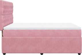Box spring postel s matrací růžová 140x200 cm samet 3292369