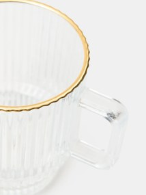 Sinsay - Sada skleněných hrnků s rýhovaným povrchem a pozlaceným okrajem 4 pack - clear