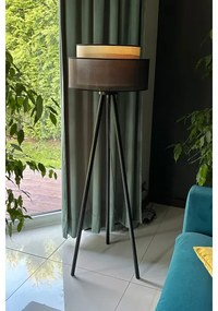 Duolla - Stojací lampa WOOD BOHO 1xE27/15W/230V pr. 45 cm černá/béžová