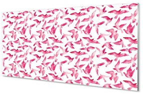 akrylový obraz růžové ptáci 140x70 cm
