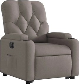 Elektrické zvedací polohovací křeslo taupe textil 3204742
