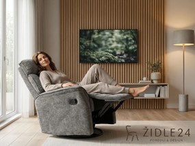 Polohovací TV křeslo VEGAS - šedá látka