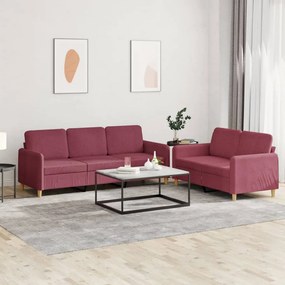 2dílná sedací souprava s poduškami vínová textil 3202124