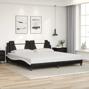 Rám postele Viana s LED bez matrace černý a bílý 200x200 cm 3214048