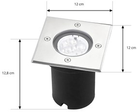 Hranaté LED zemní zápustné svítidlo Ava, IP67