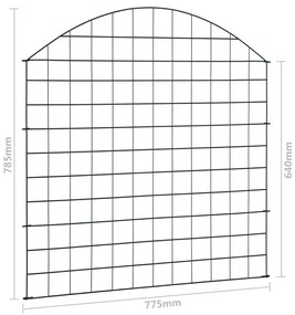 vidaXL Marketos Obloukový zahradní plot 77,5 x 78,5 cm zelený