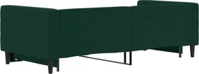 Válenda s přistýlkou tmavě zelená 90 x 200 cm samet 3196693