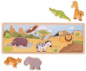 Bigjigs Toys Magnetické puzzle safari