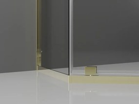 Mexen Exo-R pětiúhelníkový sprchový kout s otočnými dveřmi 90 x 90 cm, transparentní, zlatý - 812-090-090-50-00