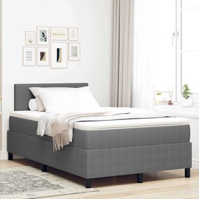 Postel s boxspringem s čelo Světle šedá a bílá 120 x 190 cm 3337503