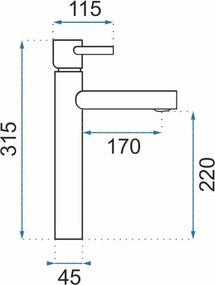 Rea TESS - Vysoká umyvadlová baterie, zlatá matná, REA-B5660
