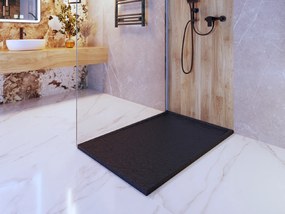 Erga Almac, SMC sprchová vanička 120 x 80 x 3 cm, černá matná, ERG-GMA-AL-80120BK