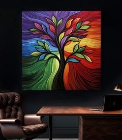 Obraz na plátně - Strom života Strohé listy FeelHappy.cz Velikost obrazu: 100 x 100 cm