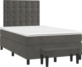 Box spring postel s matrací tmavě šedá 120 x 200 cm samet 3138074