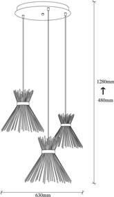 Černé závěsné svítidlo s kovovým stínidlem ø 63 cm Kirpi – Opviq lights