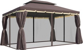 Outsunny Zahradní pavilon altán 390 x 290 x 280 cm zahradní stan party stan se 4 x bočními panely moskytiéra odolná proti povětrnostním vlivům hliník…