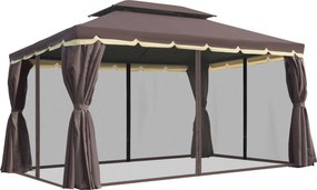 Zahradní pavilon altán 390 x 290 x 280 cm zahradní stan party stan se 4 x bočními panely moskytiéra odolná proti povětrnostním vlivům hliník polyeste…