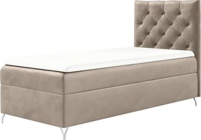 Boxspringová postel, 90x200, béžová látka Velvet, pravá, GULIETTE + dárek