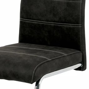 Jídelní židle černá, kovová chromovaná podnož HC-483 BK3