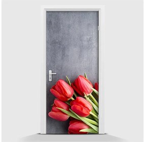 Samolepící fototapeta - Tulipány červené 70 x 210cm