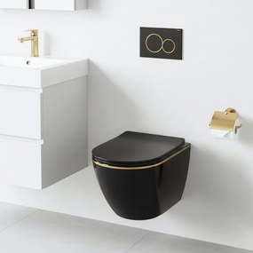 Rea, Závěsné WC Rea Carlo Mini Tornado Black Gold Egde, REA-C4695