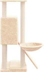Škrabadlo pro kočky se sisalovými sloupky krémové 96 cm 171645