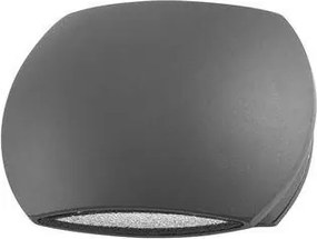 NV 741662 Venkovní nástěnné svítidlo COMO tmavě šedý hliník skleněný difuzor LED 2x3W 3000K 220-240V 2x34st. IP54 světlo nahoru a dolů - NOVA LUCE
