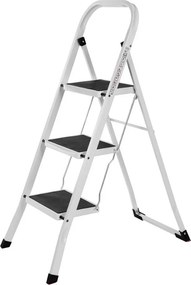 Skládací schůdky STEP, 3 stupně, max. 150 kg, bílá/černá SongmicsHome