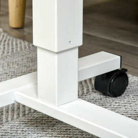 HOMCOM Stůl Sit-stand výškově nastavitelný s kolečky Prostorově úsporný stůl na notebook ve tvaru C přírodní bílá 70-110 cm do 70 kg | Aosom.de