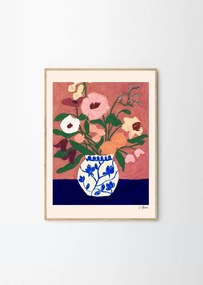 Plakát 30x40 cm Flowers on Blue Table – Carla Llanos – The Poster Club