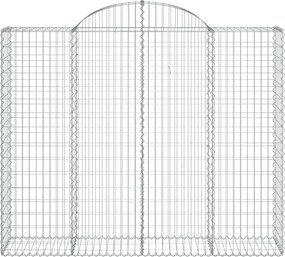 Klenuté gabionové koše 5 ks 200x50x160/180cm pozinkované železo 3146386