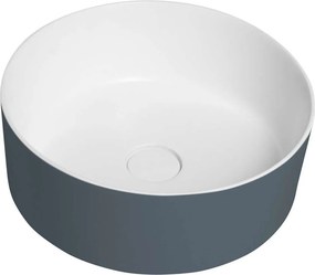 Sapho Thin - Umyvadlo na desku, průměr 38 cm, bez přepadu, bez otvoru pro baterii, matná bílá/siena WN548-42
