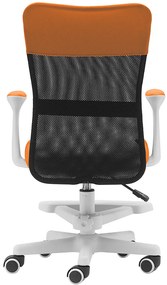 Dětská židle Neoseat MONKEY WHITE s podnoží — látka, bílá / oranžová