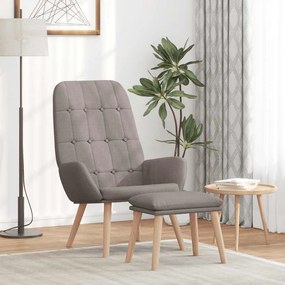 Relaxační křeslo s podnožkou taupe textil 3315156